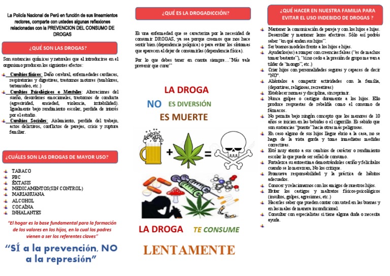 Triptico de Drogas 2 | PDF | La dependencia de sustancias | Especialidades Medicas