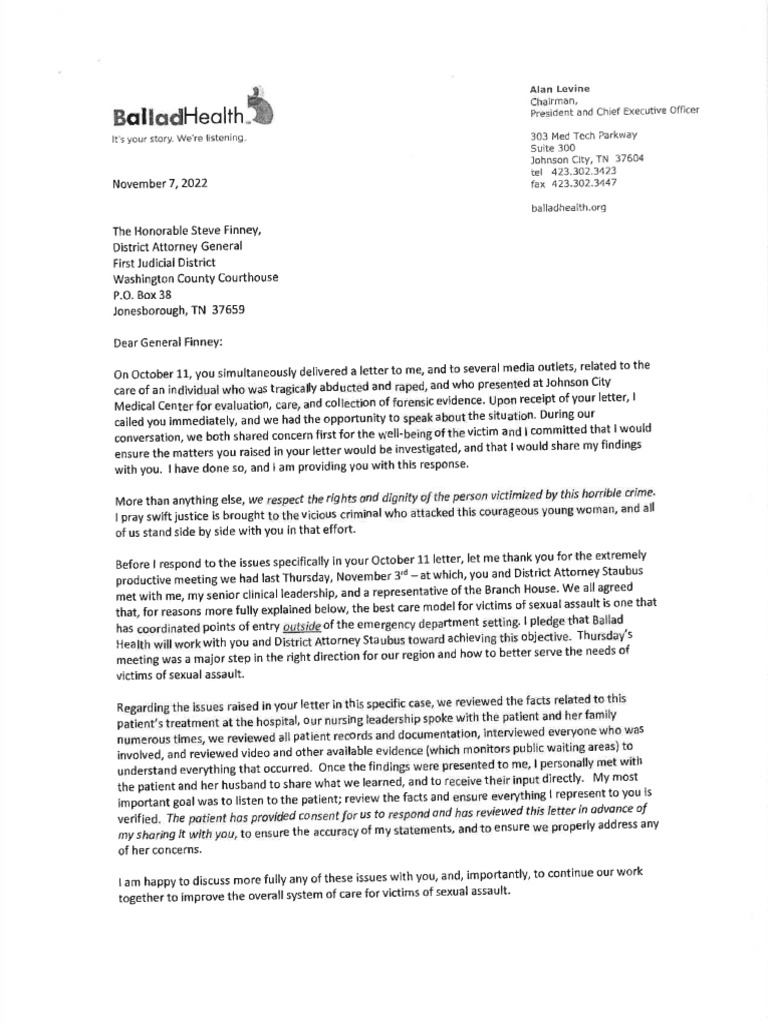 Ballad Health Letter | PDF