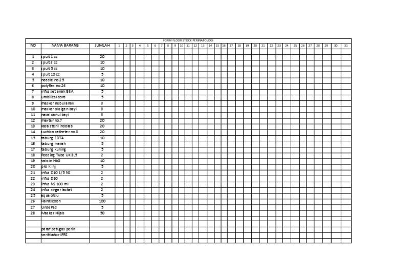 Form Floor Stok | PDF