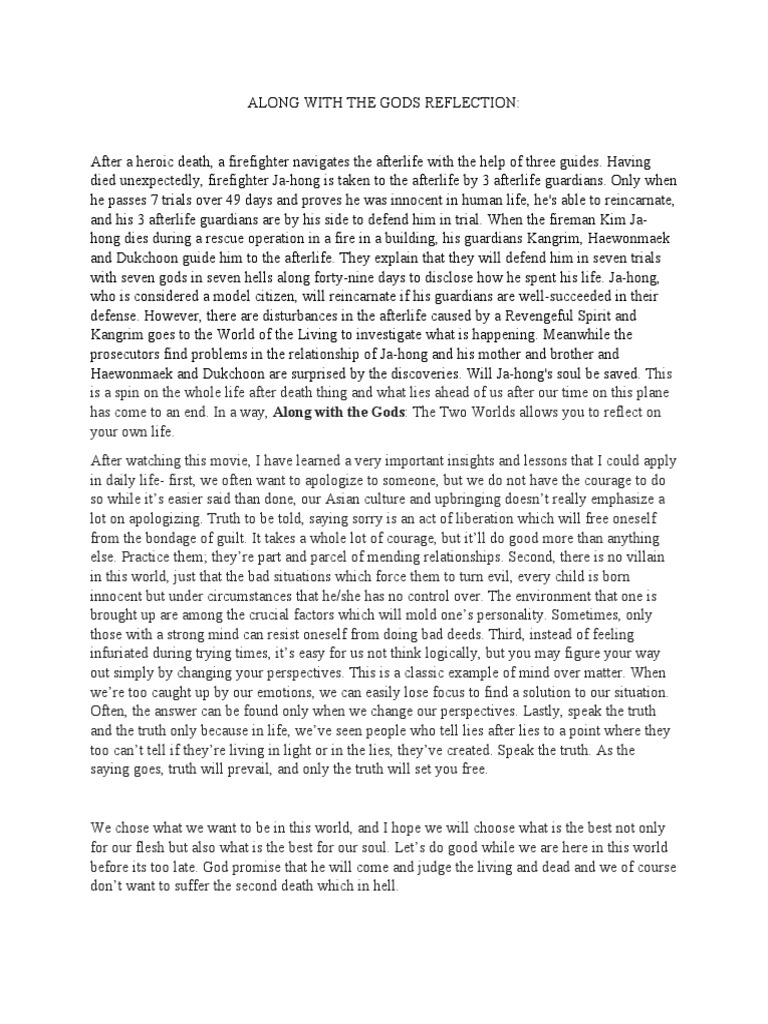 Life Lessons from "Along with the Gods" | PDF | Afterlife | Truth