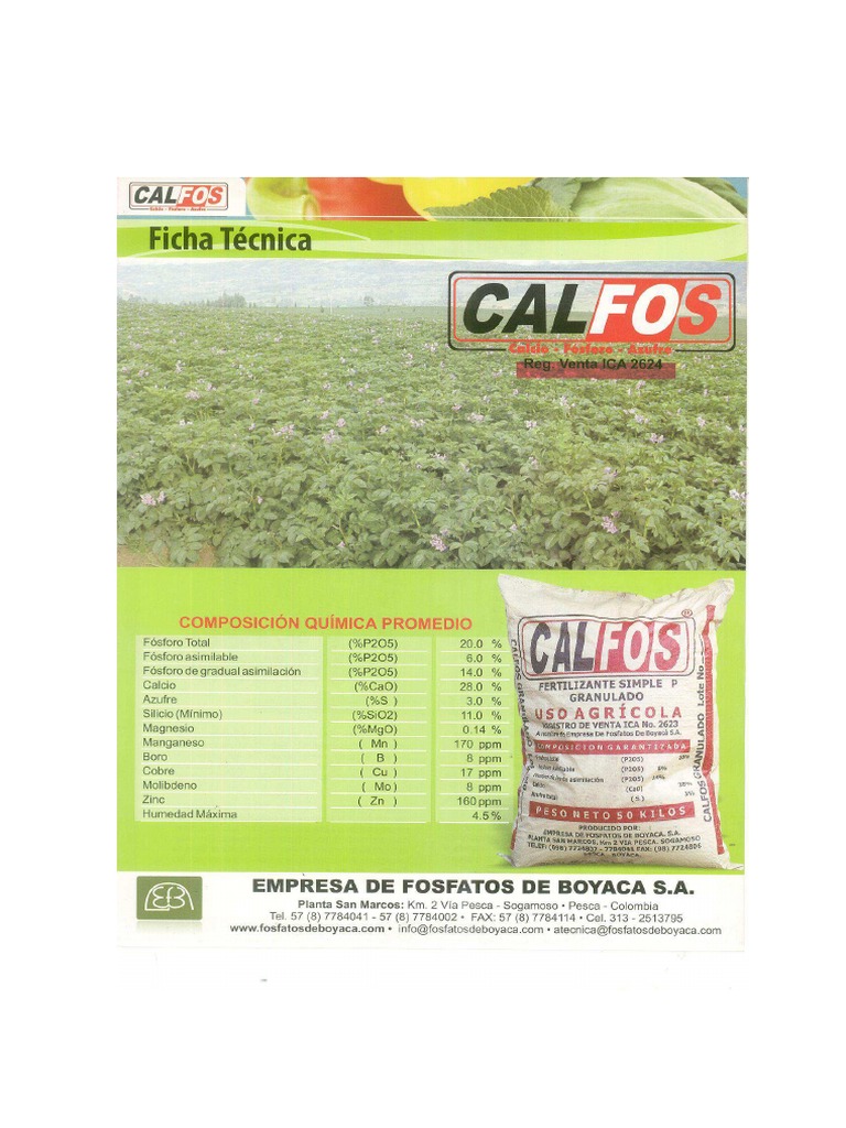 ITEM 7 Ficha Tecnica CALFOS | PDF