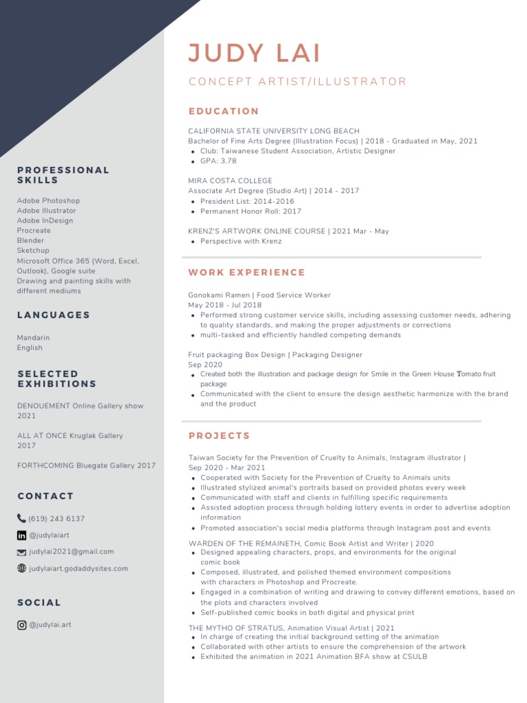 Judy Lai Resume 1.0 | PDF | Communication | The Arts