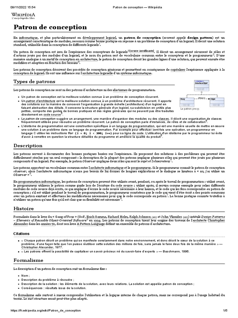 Patron de Conception - Wikipédia | PDF | Patron de conception | Informatique