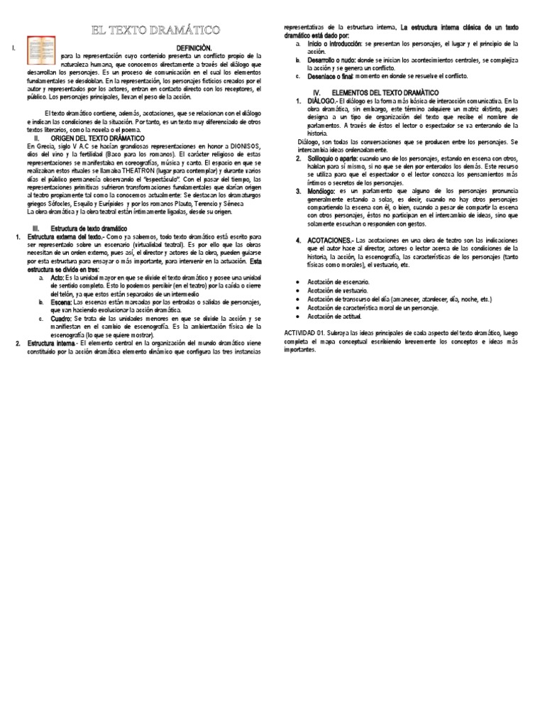 El Texto Dramatico | PDF | Teatro