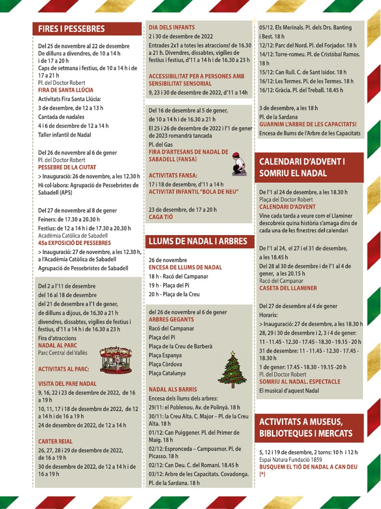 Programa Nadal Sabadell 2022 | PDF