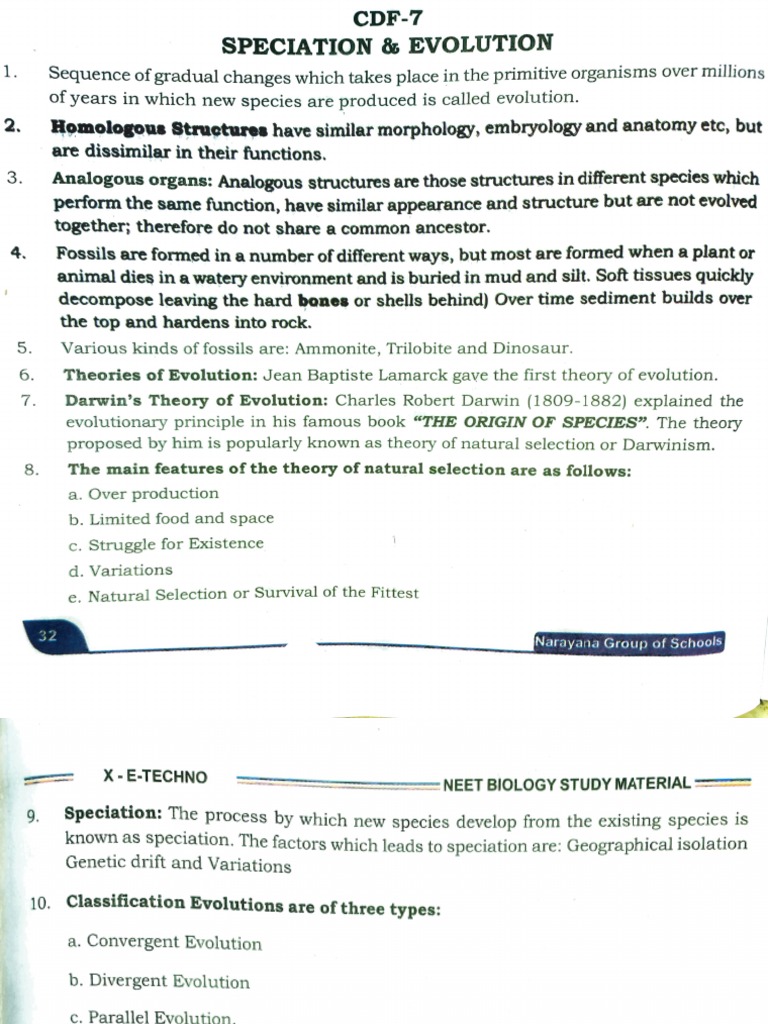 Neet Biology August CDF and Synopsis | PDF | Homo | Evolution