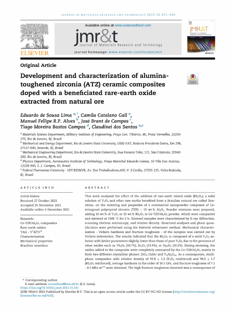 Development and Characterization of Alumina-Toughened Zirconia (ATZ ...