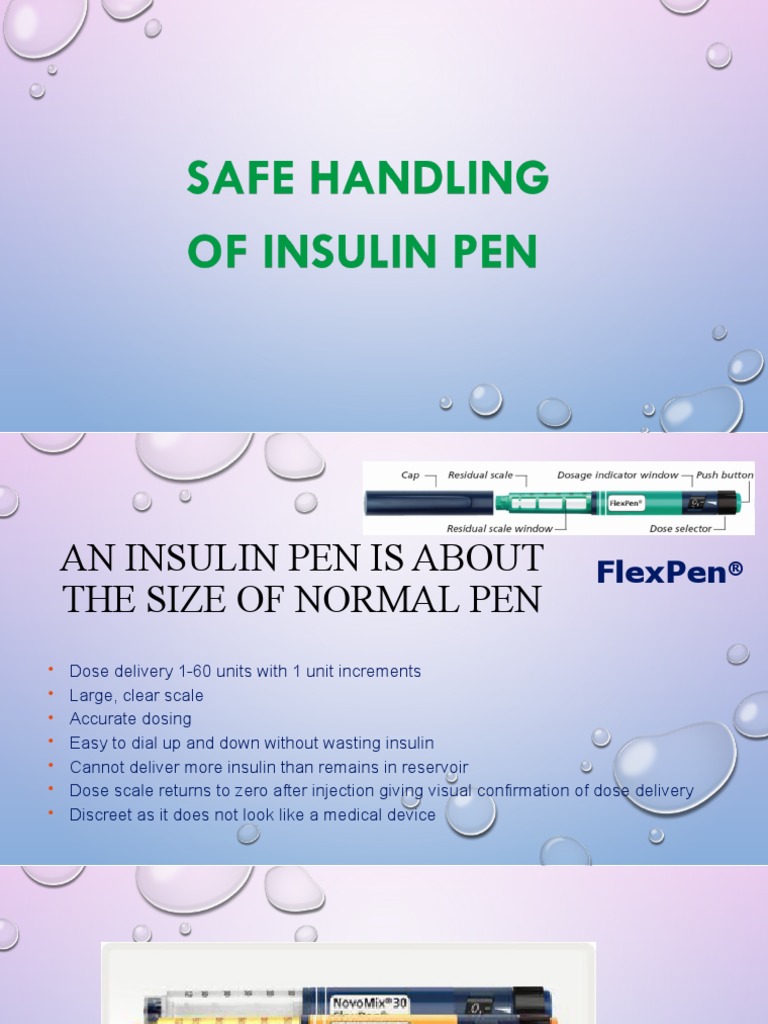 Safe Handling of Insulin Pen | PDF | Injection (Medicine) | Dose ...