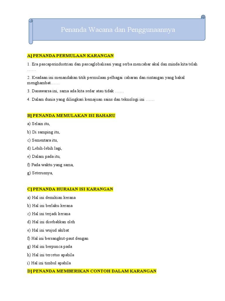 Penanda Wacana Perkataan Aras Tinggi | PDF