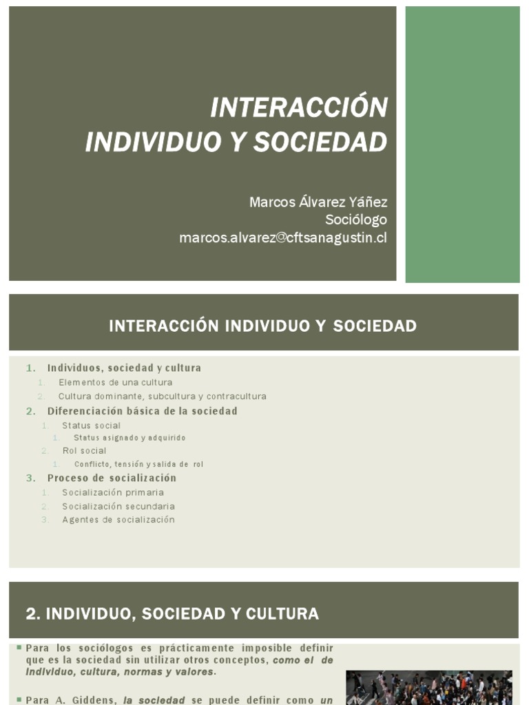 4 Interacción Individuo y Sociedad | PDF | Estatus social | Socialización