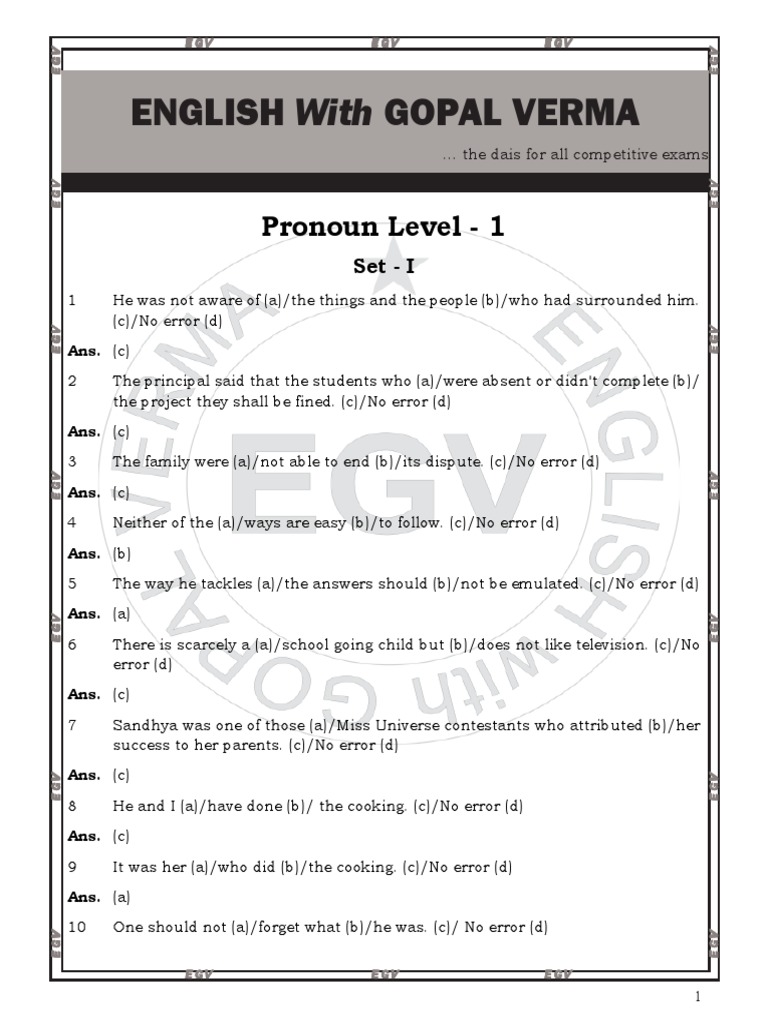 Pronoun Pdf