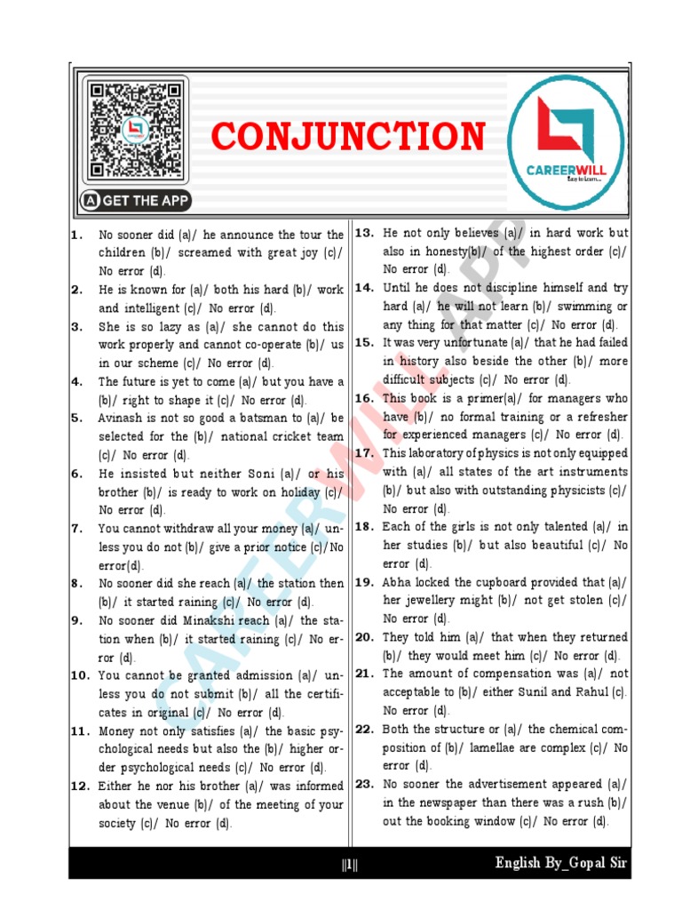 Conjunction | PDF | Cost Of Living