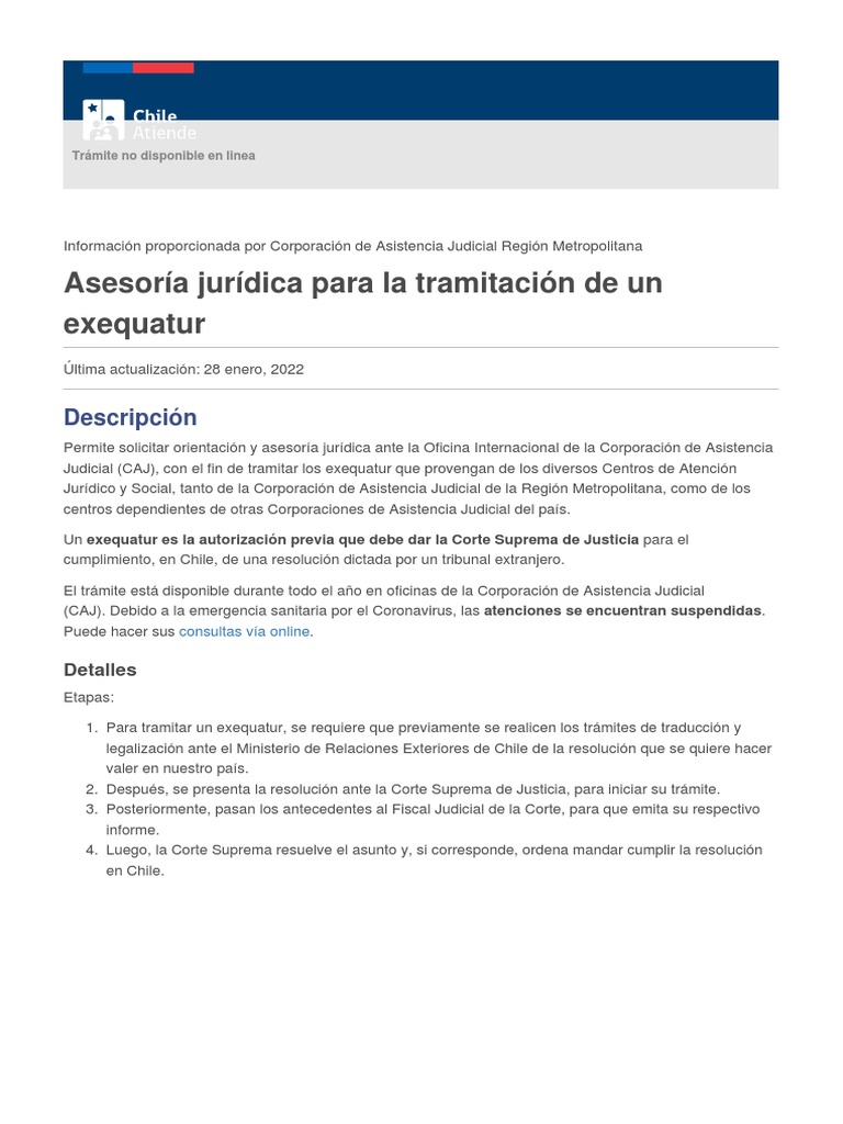 Asesoría Jurídica para La Tramitación de Un Exequatur | PDF | Justicia ...