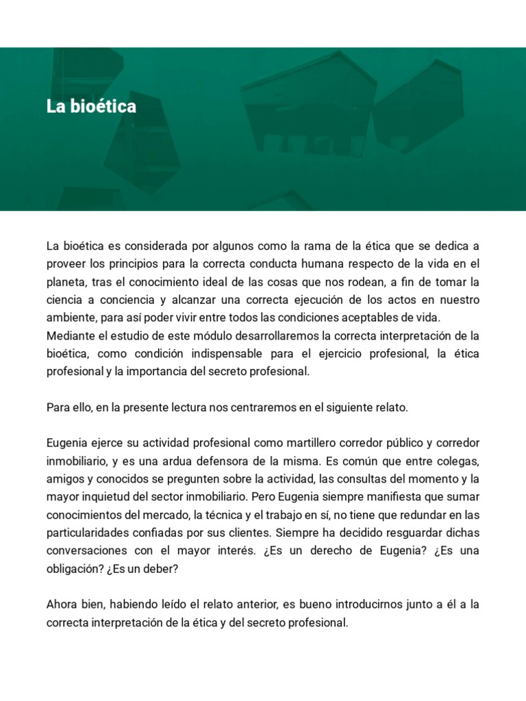 La Bioética | PDF | Bioética | Ética profesional