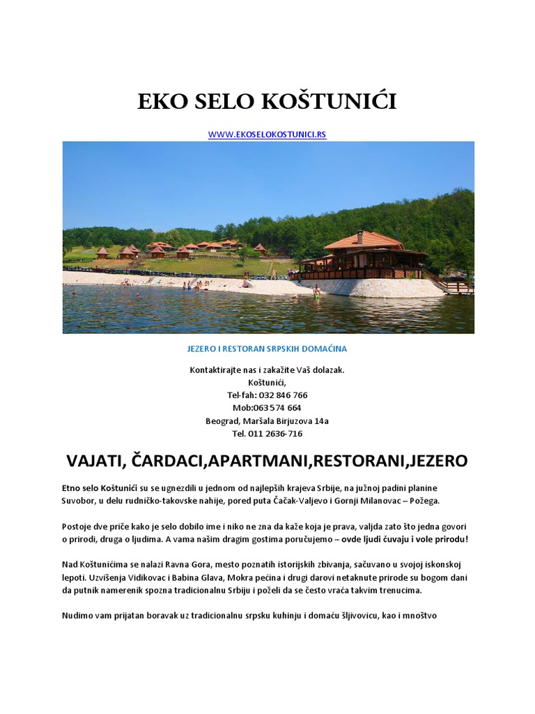 Pdfslide - Tips - Etno Selo Kostunici | PDF