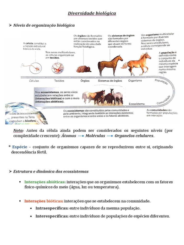 Diversidade Biológica e Ecossistemas | PDF | Organismos | Ambiente natural