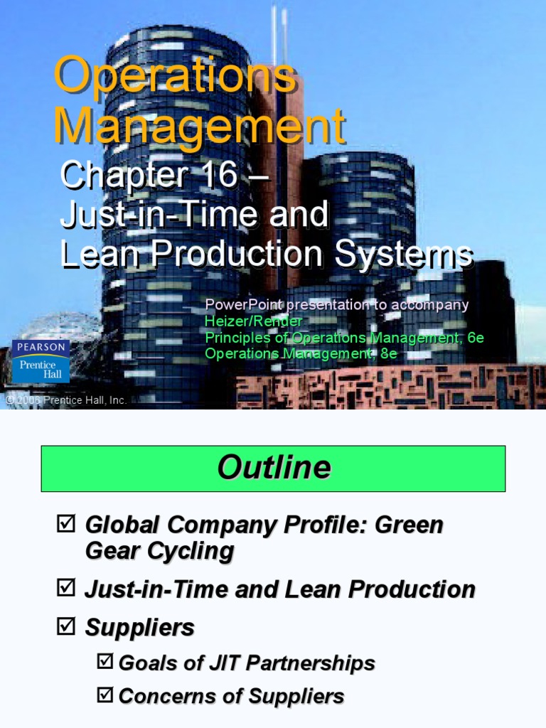 ch16 - Just in Time and Lean Production - PDP | PDF | Lean Manufacturing | Inventory