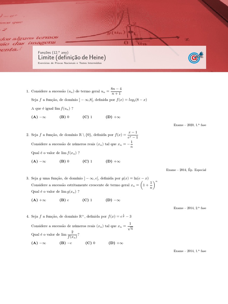 Limite Heine | PDF | Sequência | Equações