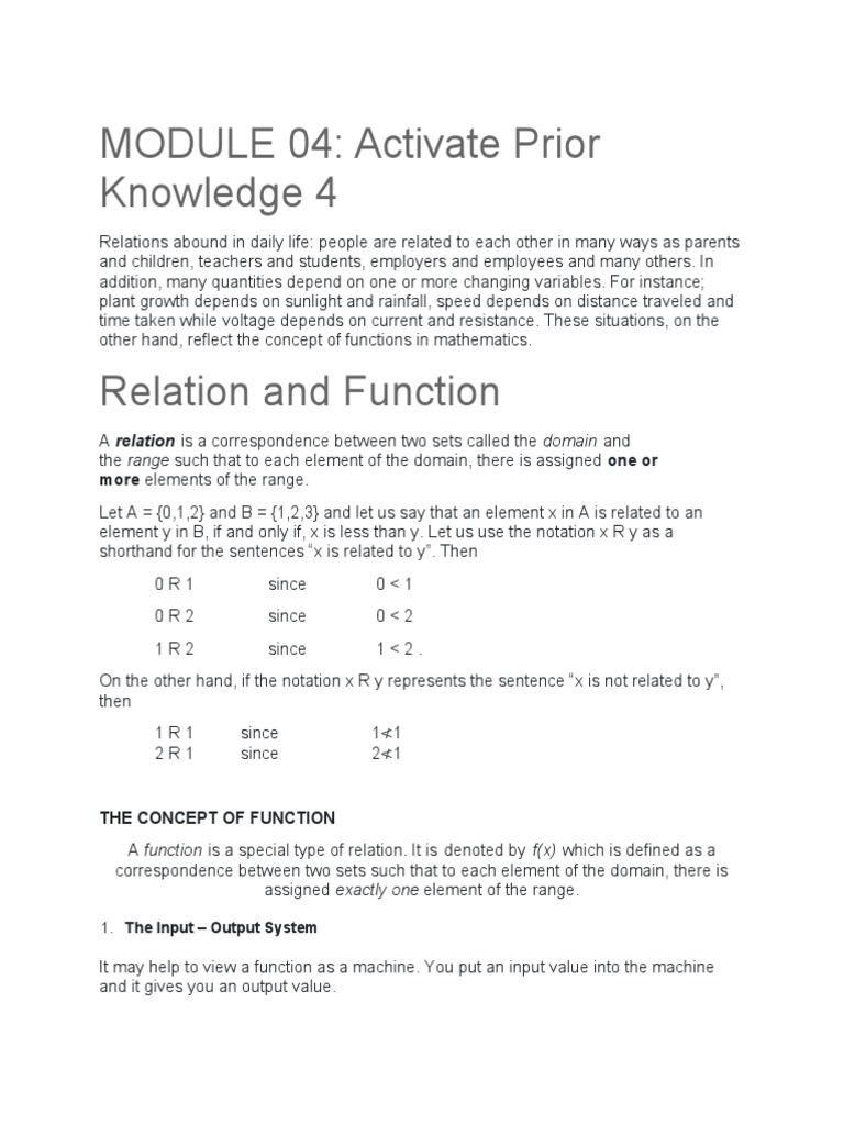 MATH98 | PDF | Function (Mathematics) | Equations