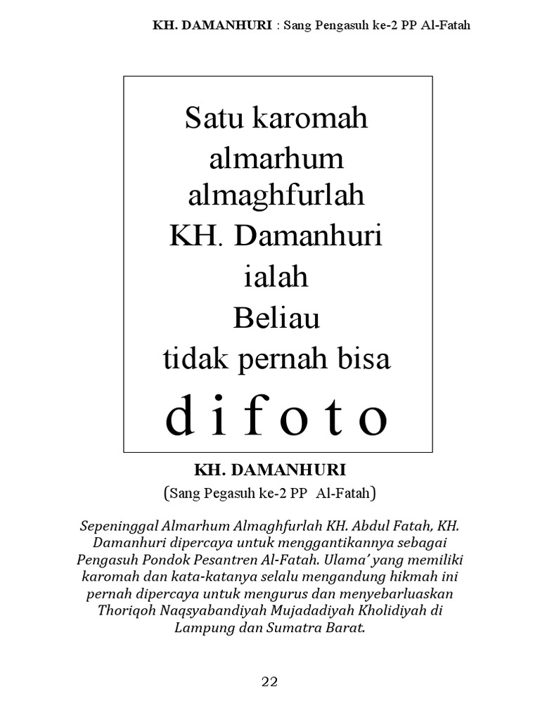 KH Damanhuri | PDF | Agama & Spiritualitas