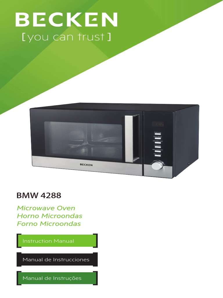 Becken BMW4288 Microwave Manual | PDF | Oven | Ac Power Plugs And Sockets