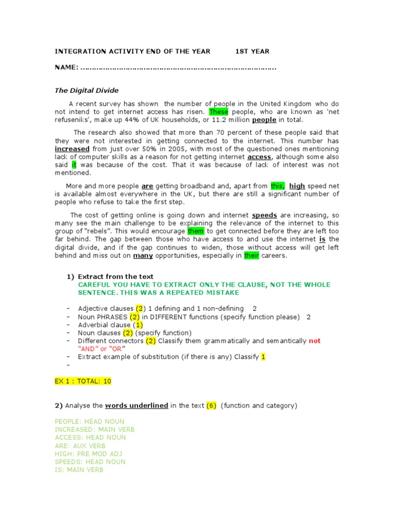 19 Key To Integration Activity End of The Year | PDF