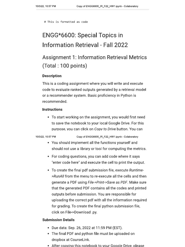 IR Assignment 01 | PDF