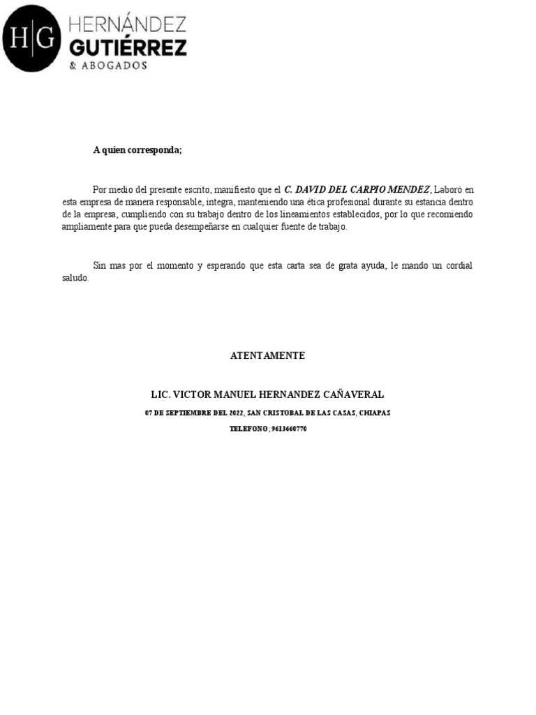 A Quien Corresponda | PDF