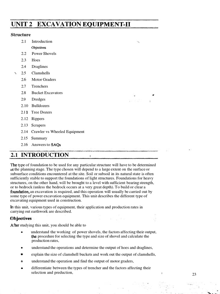 Excavation Equipment Overview | PDF | Dredging | Electric Motor
