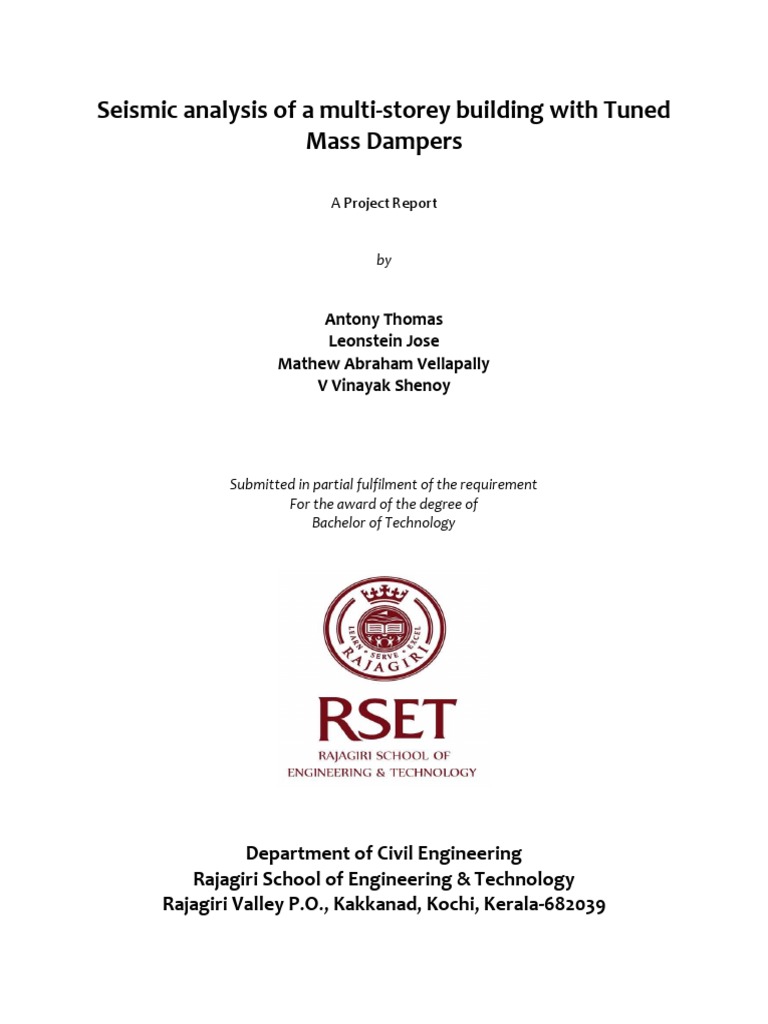 Seismic Analysis of A Multi-Storey Building With Tuned Mass Dampers | PDF | Engineering | Stairs