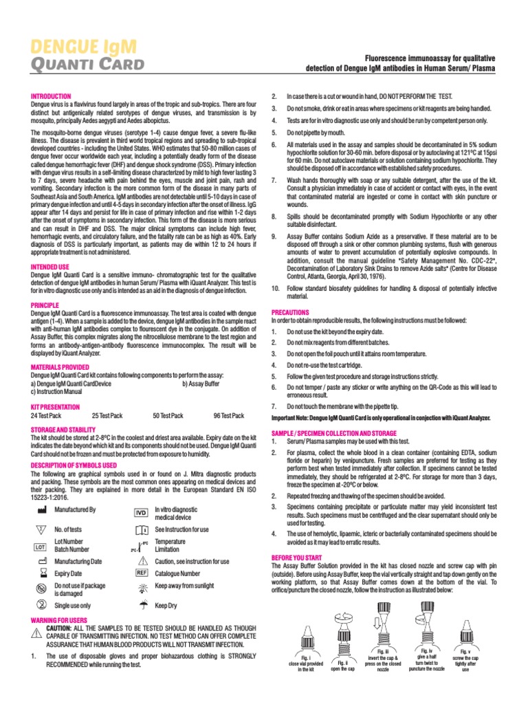 Manual Dengue IgM Quanti Card | Download Free PDF | Infection | Immunology