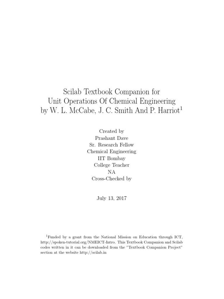 Unit Operations of Chemical Engineering - W. L. McCabe, J. C. Smith and ...