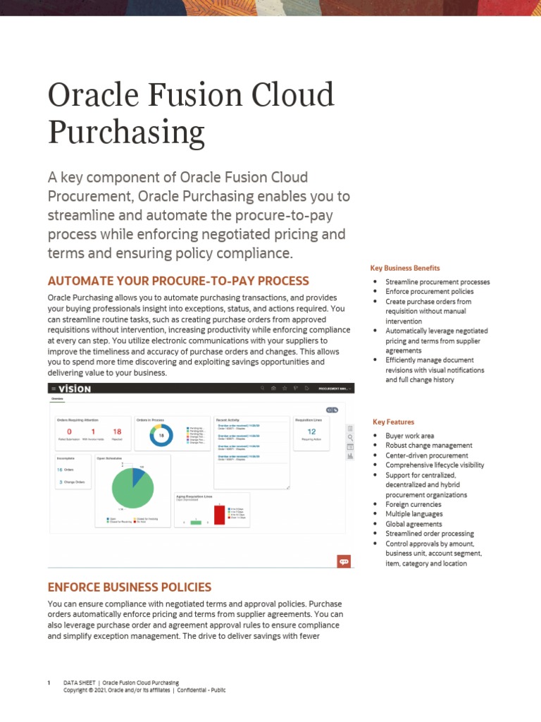 Oracle Purchasing Cloud Ds | PDF | Procurement | Cloud Computing
