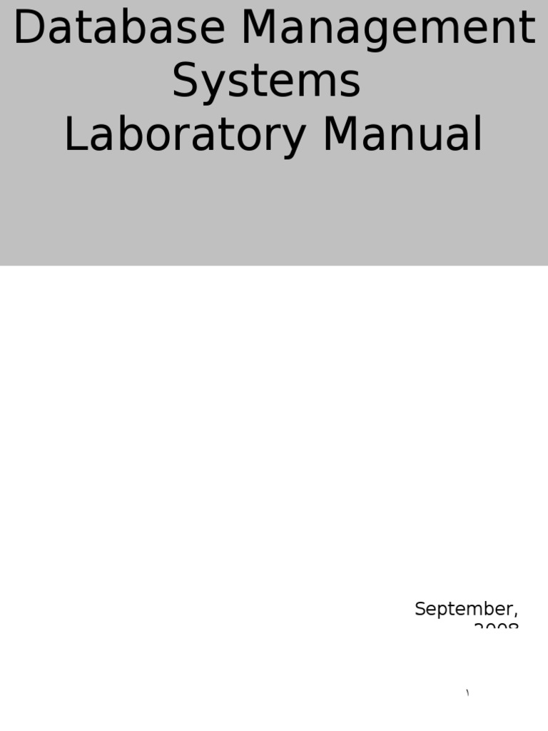 Laboratory Manual | PDF | Microsoft Sql Server | Databases