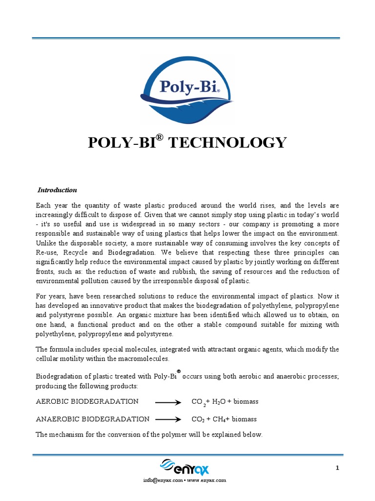 Poly-Bi Technical Report - v1 | PDF | Biodegradation | Polymers
