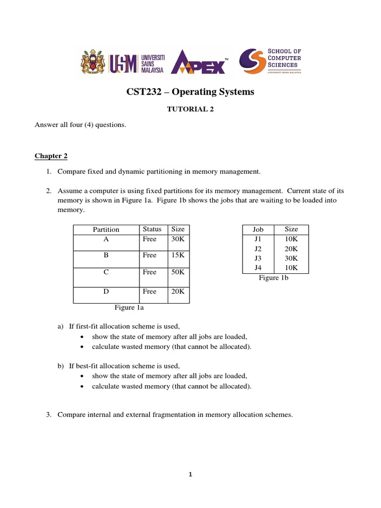 CST232 Tutorial2 | Download Free PDF | Operating System Technology | Computer Memory