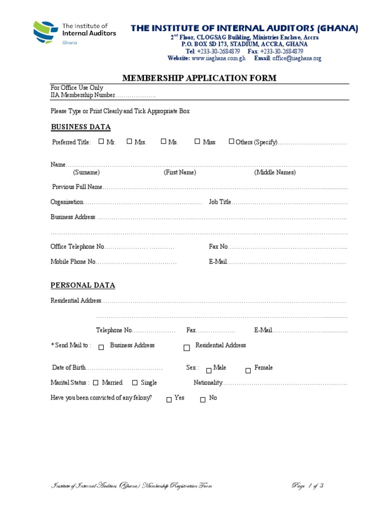 IIA Registration | PDF