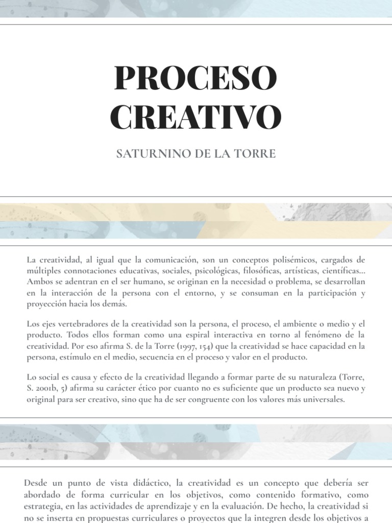 Proceso Creativo y Educación Integral | PDF | Crecimiento personal y ...