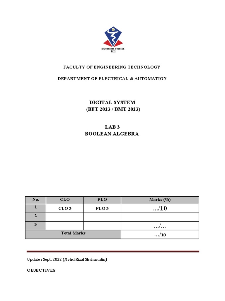 Lab Report 3 Digital System | PDF | Logic Gate | Digital Electronics