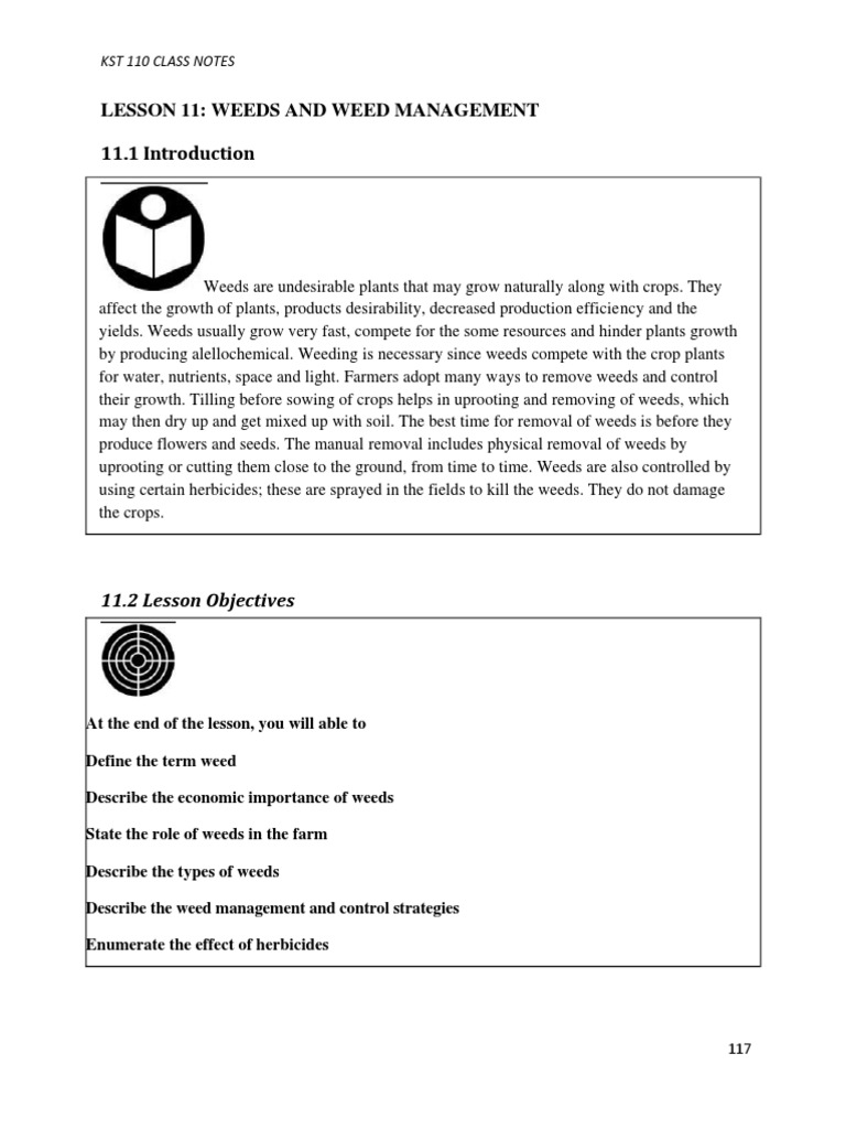 KST 110 Weed Management Class Notes | PDF | Weed | Herbicide