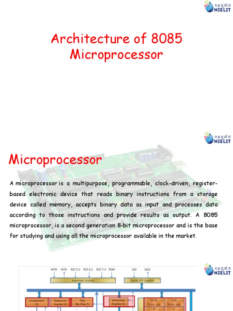 Architecture 8085 | PDF | Central Processing Unit | Input/Output