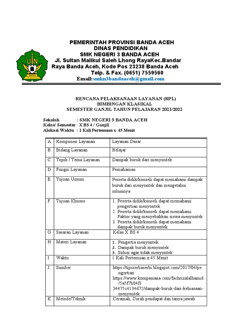 RPL BK Klasikal Menyontek X | PDF