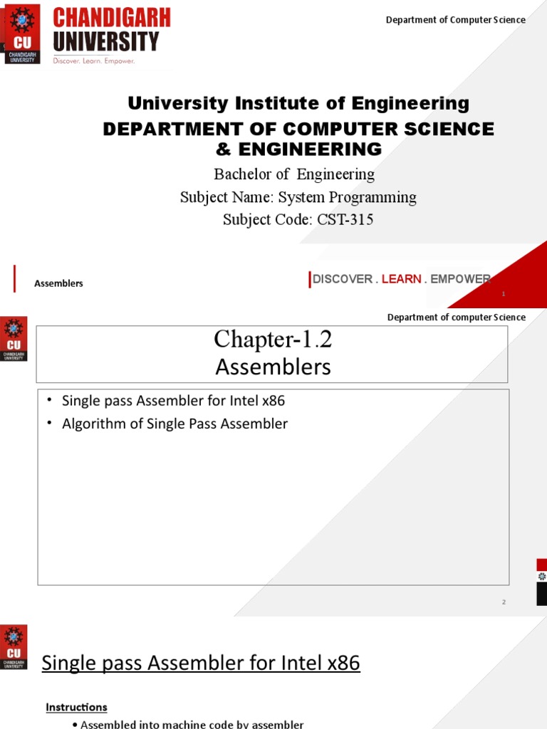 University Institute of Engineering Department of Computer Science & Engineering | PDF ...