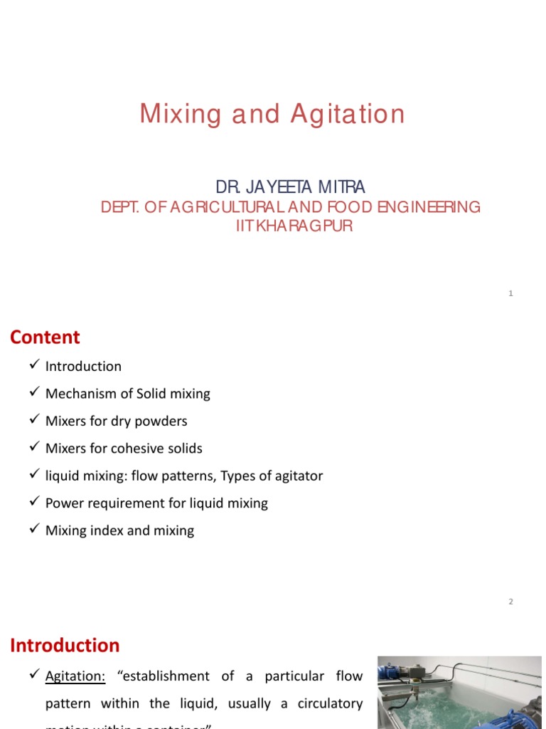 Mixing And Agitation Techniques For Solids And Liquids Pdf