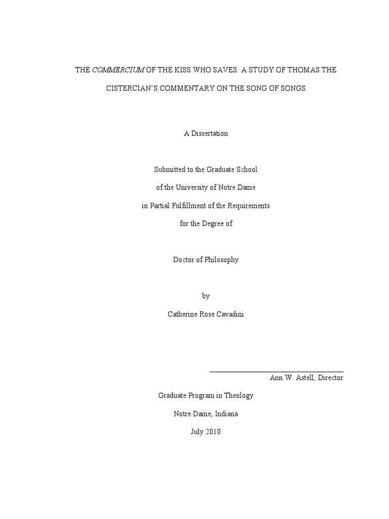 The Commercium of The Kiss Who Saves - A Study of Thomas The Cistercian ...