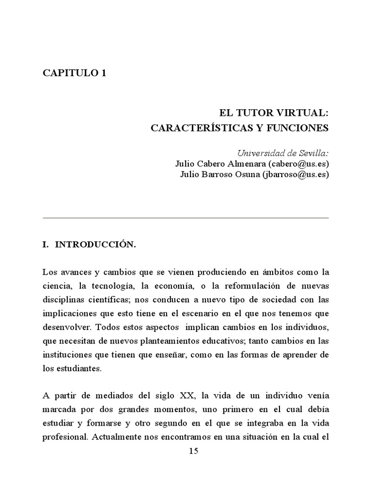 Un Reto para El Profesor Del Futuro La Tutoria Virtual2 | PDF | Maestros | Método de enseñanza