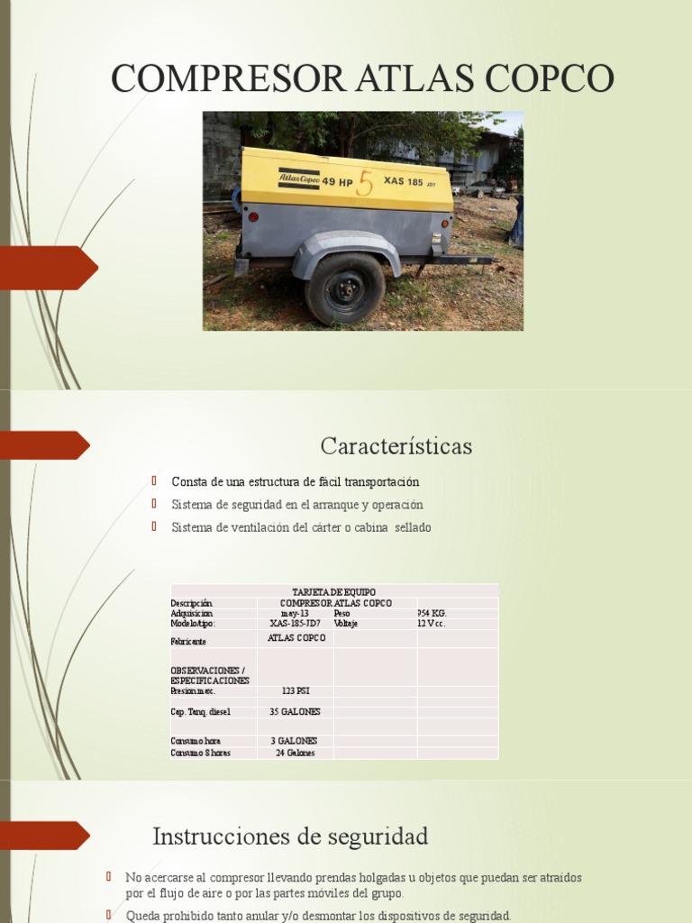 Compresor Atlas Copco | PDF | Tanques | Vehículos
