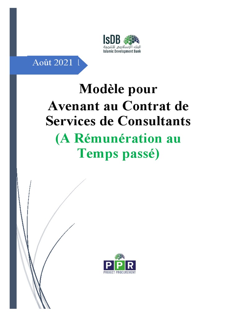 Modèle d'Avenant au Contrat de Services | PDF | Argent | Signature