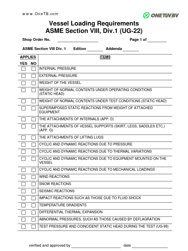 Vessel Loading Requirements For Pressure Vessel | PDF | Pressure ...