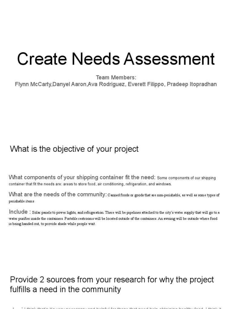 Danyel Aaron - Create Needs Assessment | PDF | Computers